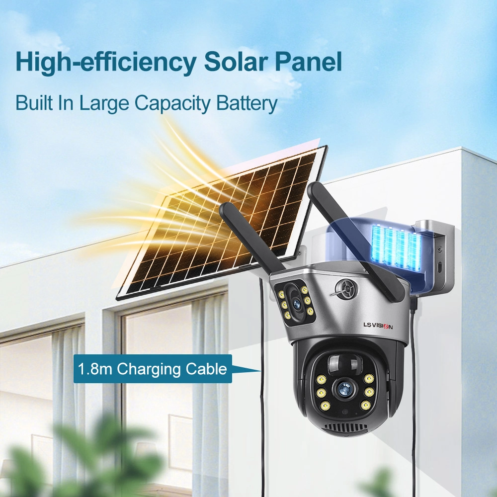 Caméra Solaire 4G Extérieure à rotation PTZ 360° Originale LS Vision ...